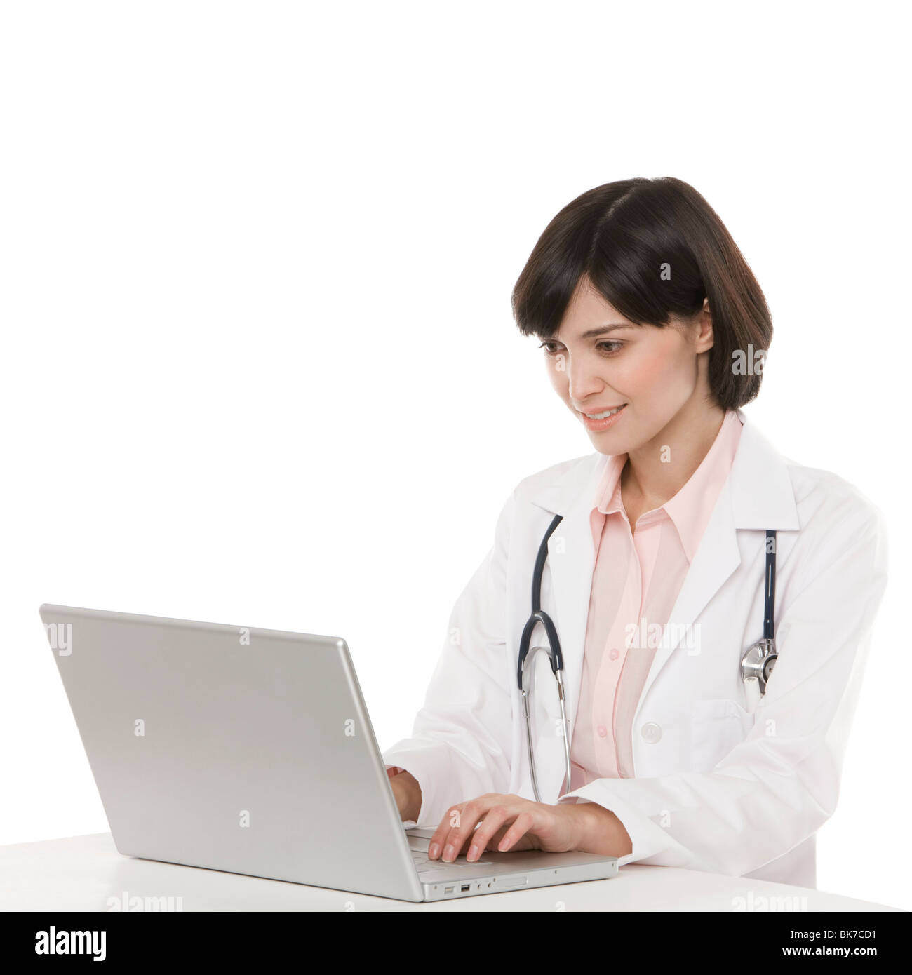 Doctor using a laptop Stock Photo - Alamy