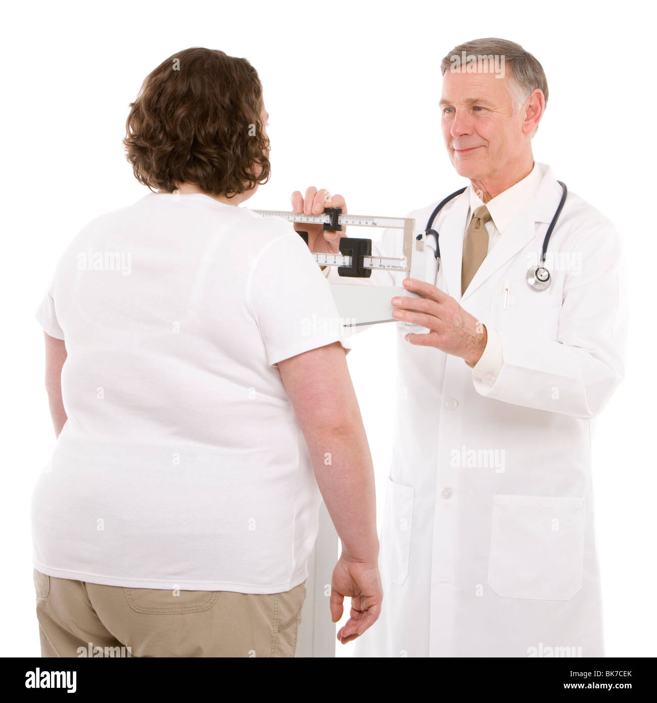 Overweight man scale doctor hi-res stock photography and images - Alamy