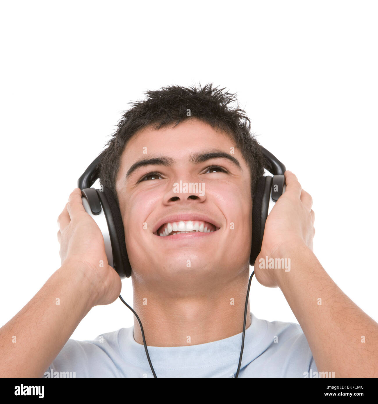 Teenage boy listening to music Stock Photo - Alamy