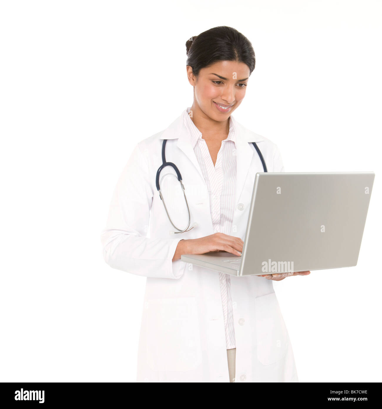Doctor using a laptop Stock Photo - Alamy
