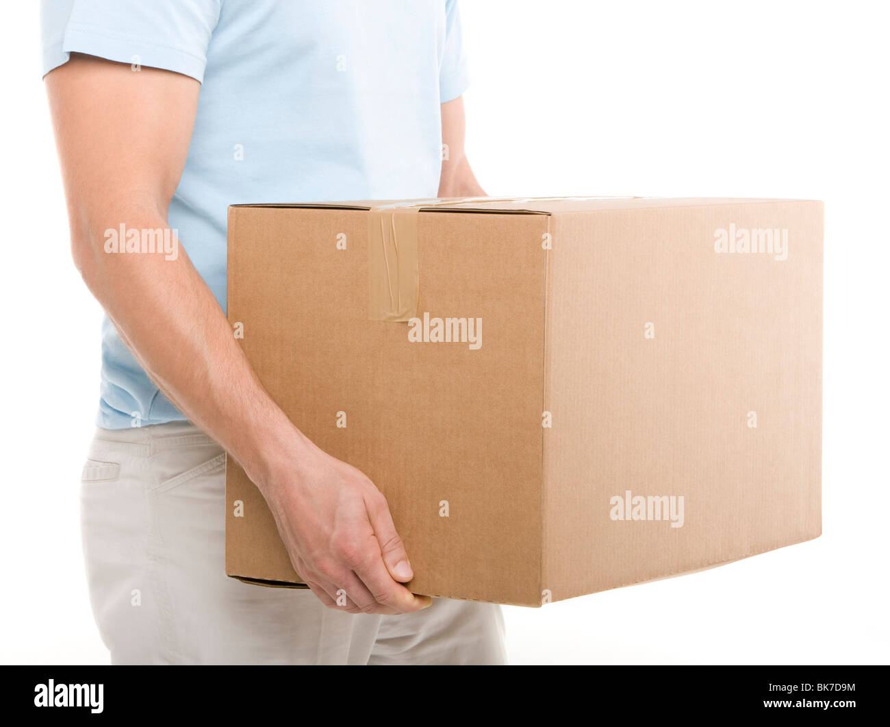 Box carrying man midsection hi-res stock photography and images - Alamy