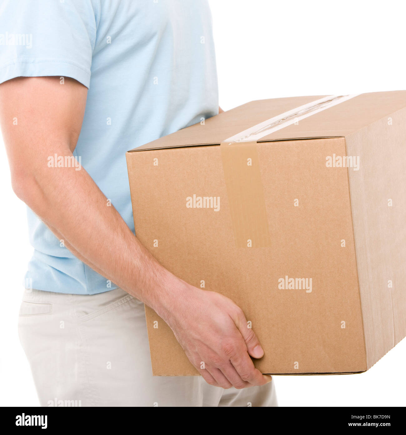 Carrying a box Stock Photo - Alamy