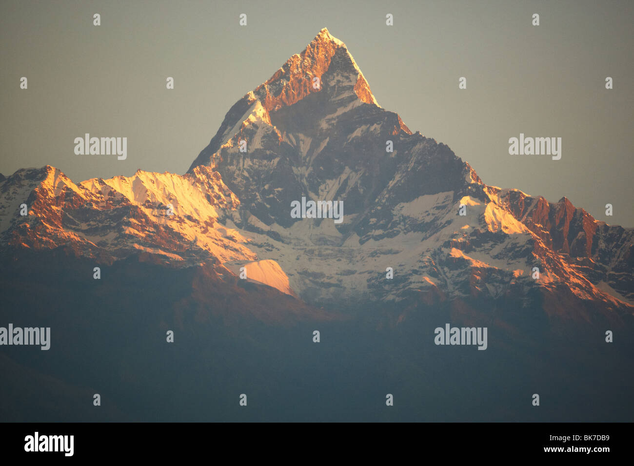 Fishtail mountain at sunrise near Pokhara, Nepal on Tuesday October 27 ...