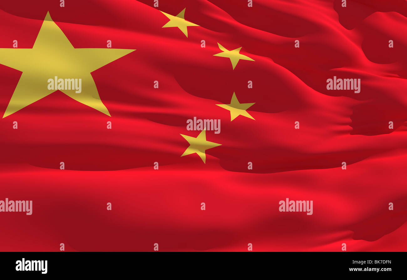 Fluttering flag of China on the wind Stock Photo - Alamy