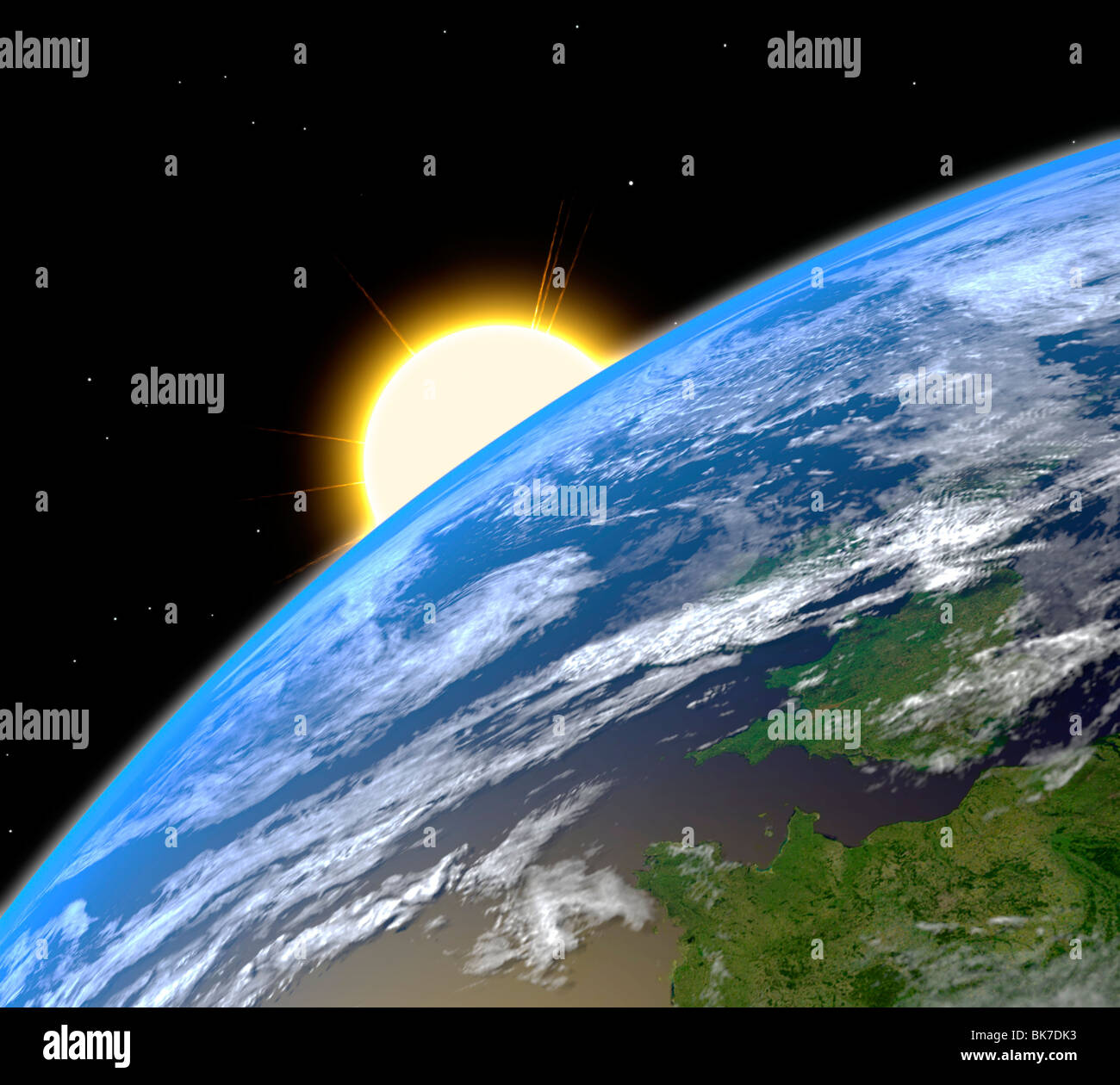 Sunrise view of earth from space hi-res stock photography and images ...