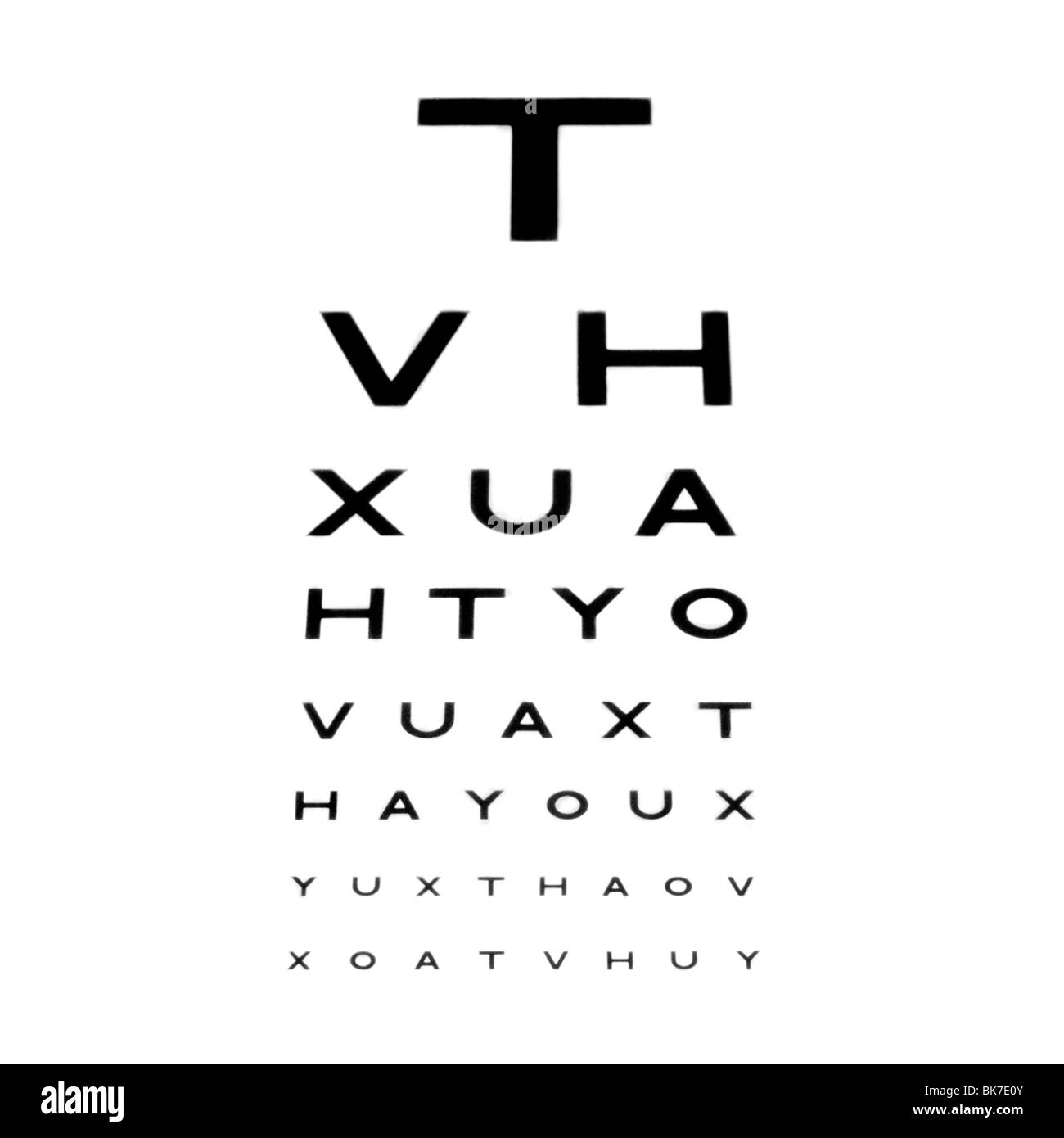Eyesight test chart Stock Photo - Alamy