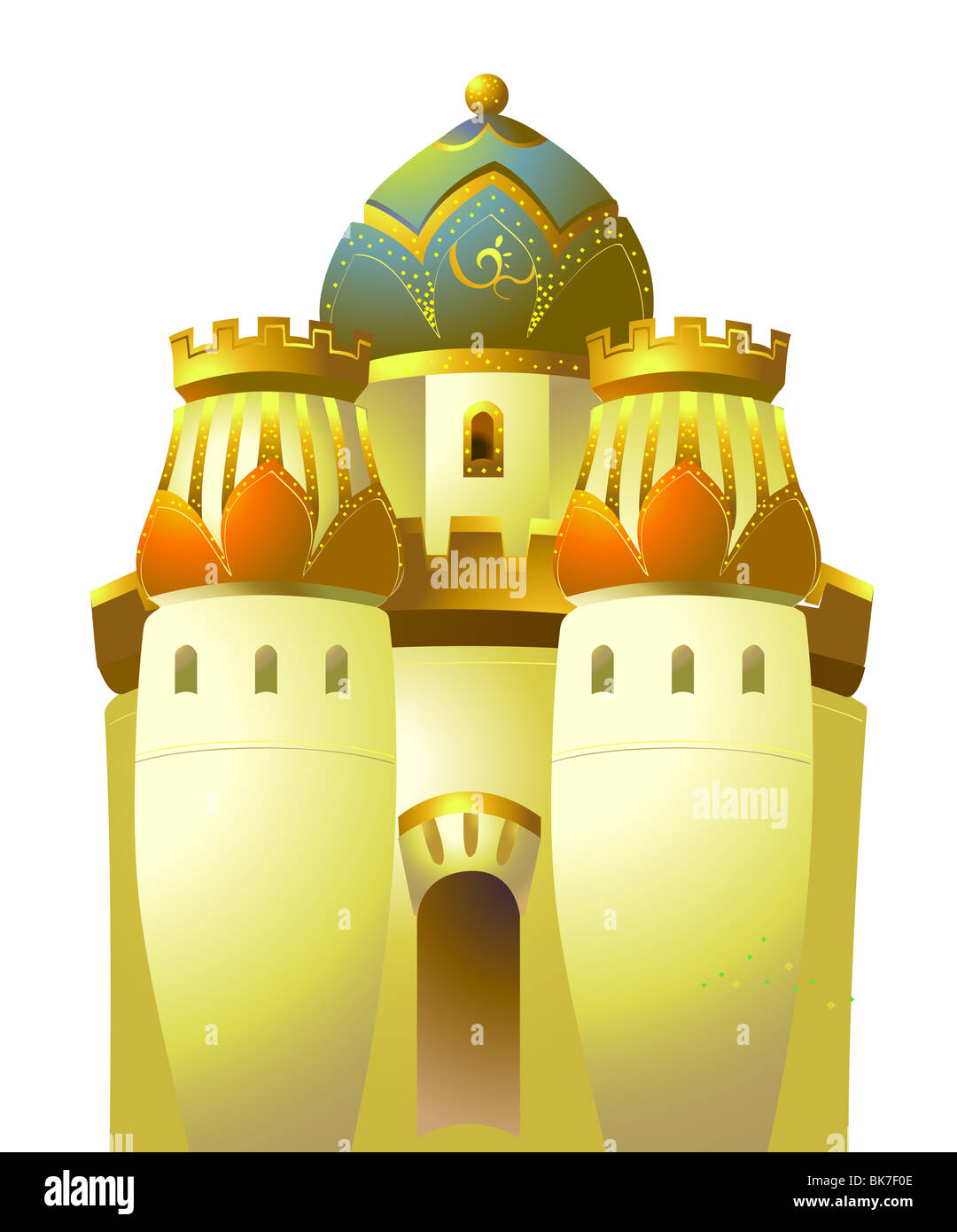 Islamic gold castle isolate on the white background Stock Photo - Alamy