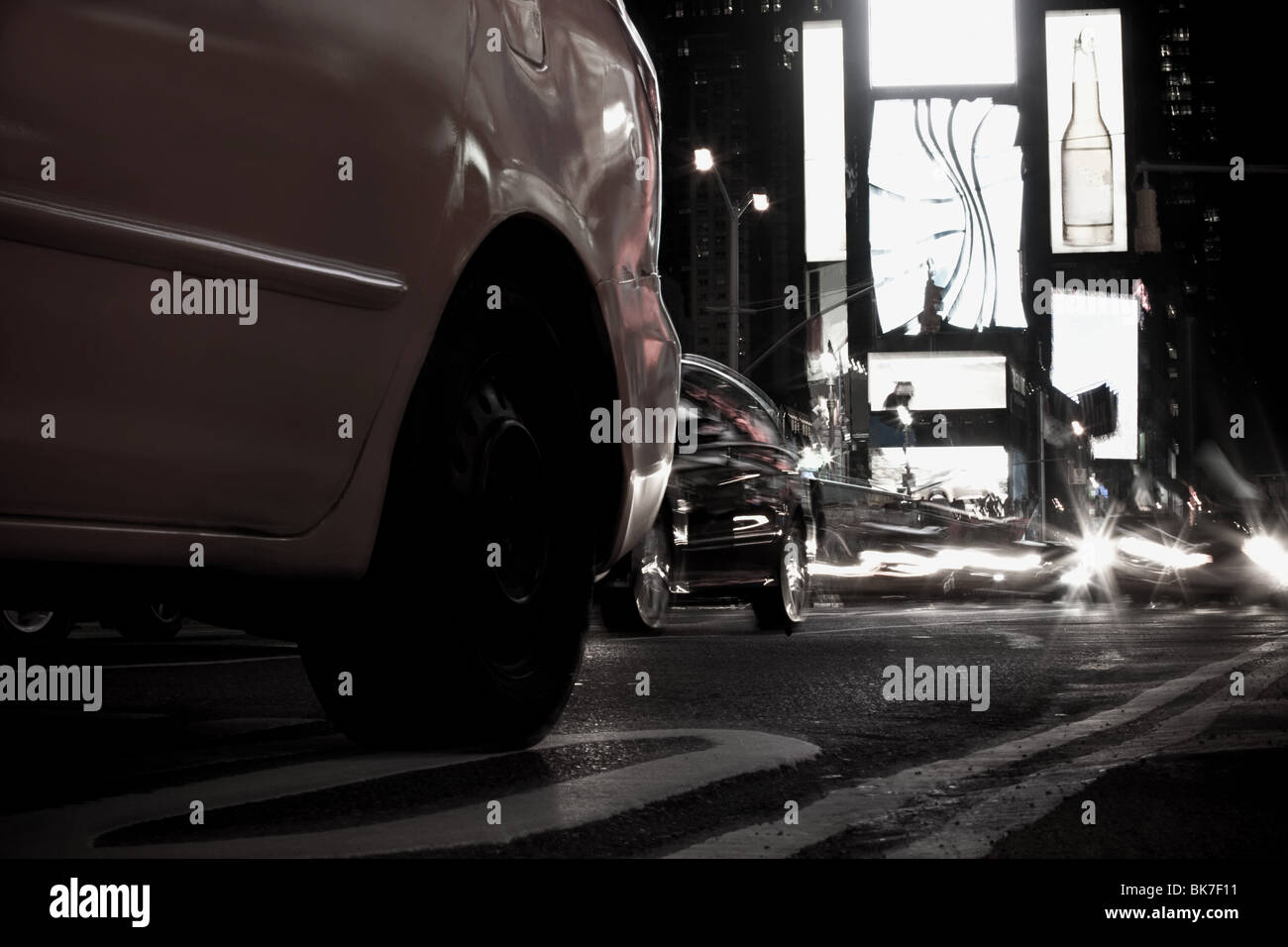 Cars in times square new york Stock Photo - Alamy