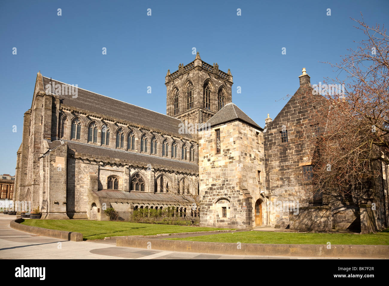 Paisley Abbey, a restored medieval (started in the 12th century ...