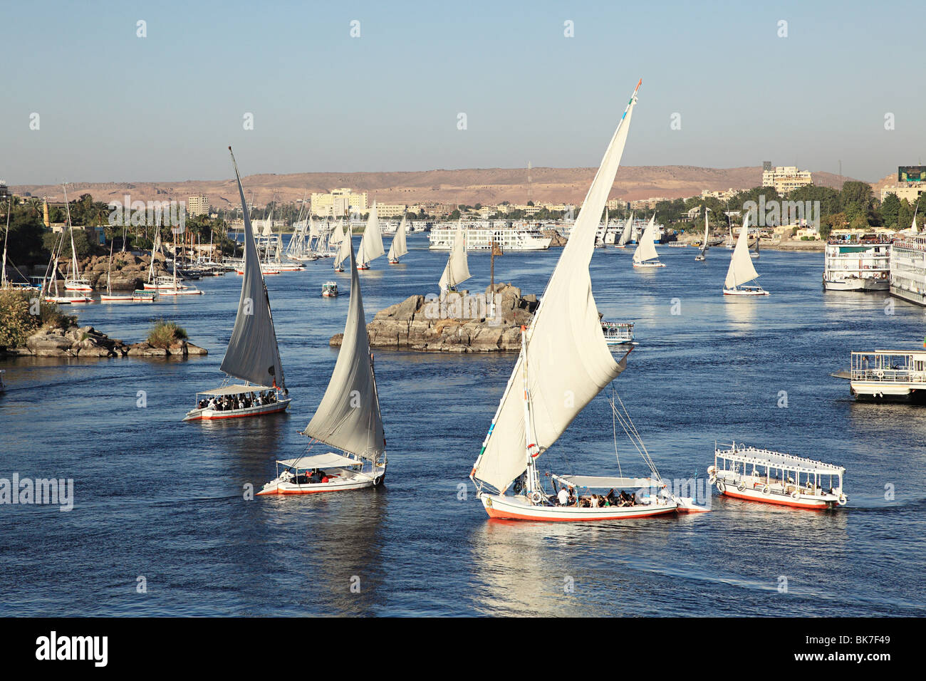 Felucca boats on nile cataract Stock Photo - Alamy