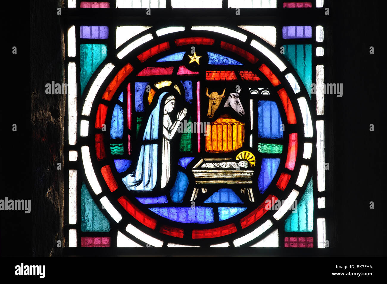 Nativity stained stained glass, St. Peter and St. Paul Church ...