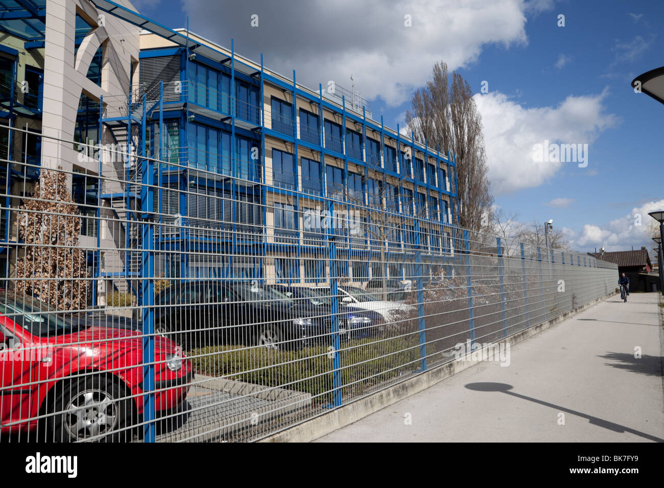 Modern office building of Phillip Morris; Serrieres, Neuchatel ...