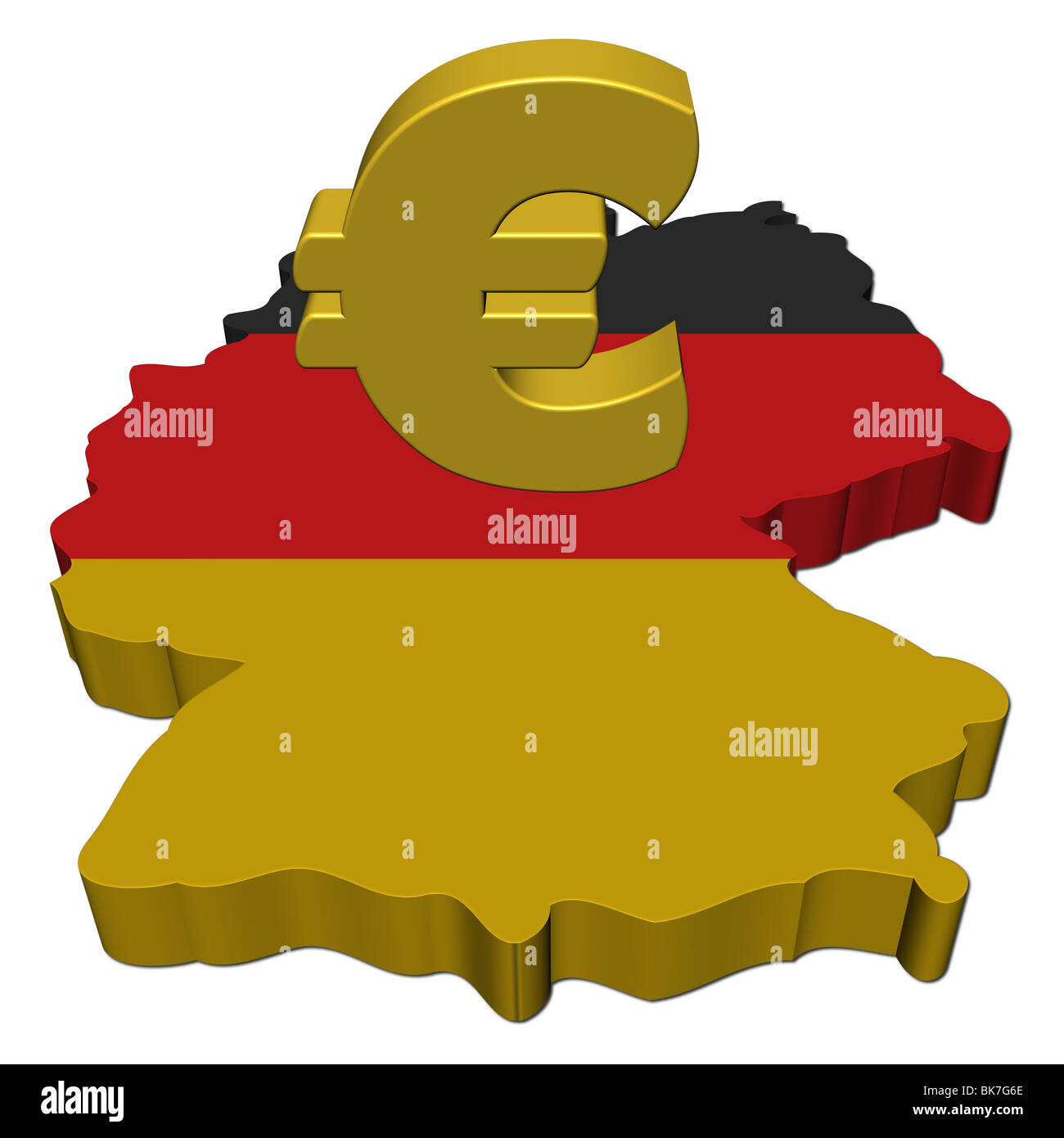 Germany map flag with Euro symbol illustration Stock Photo - Alamy