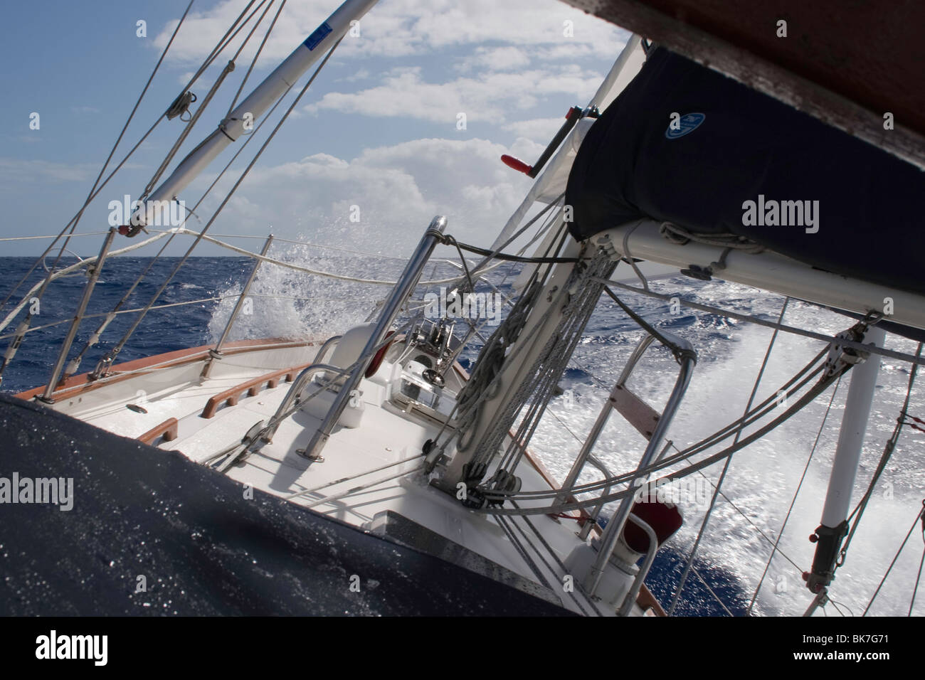 Crealock 34 LORD'S PRAYER close-hauled and triple-reefed sailing from ...