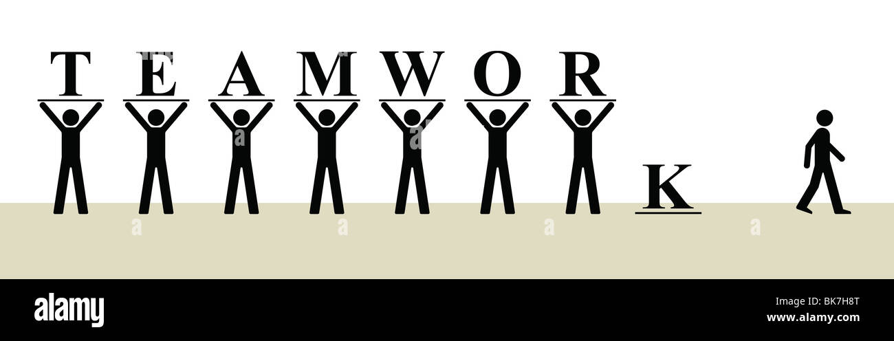 Vector of teamwork is not for everyone in the workplace Stock Photo - Alamy