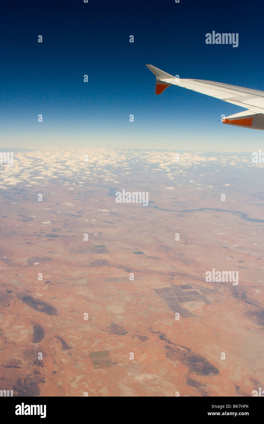 Jet Airways plane wing over Australian outback Stock Photo - Alamy