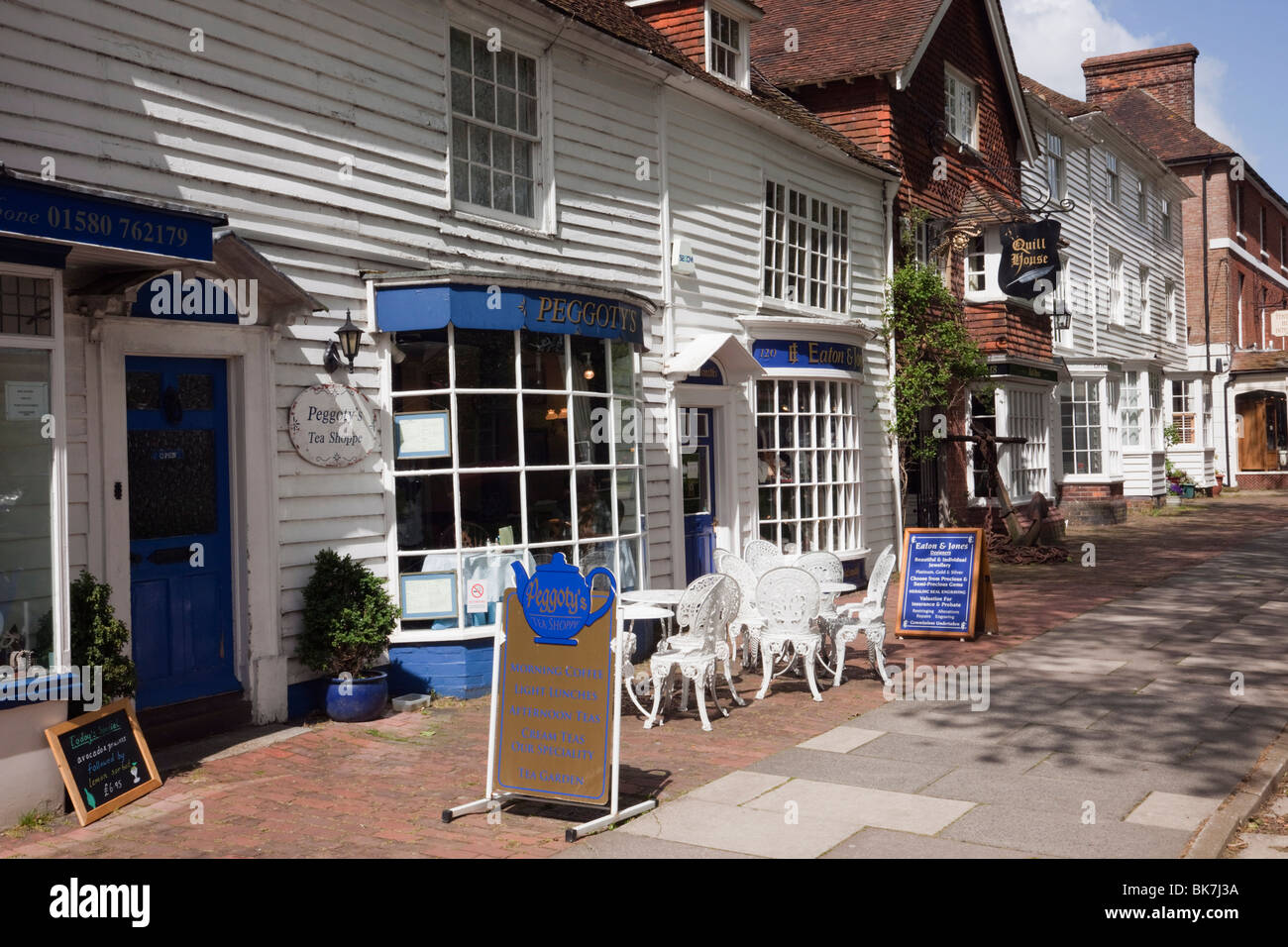 Cafe in 15th century white weatherboard building on High Street in ...