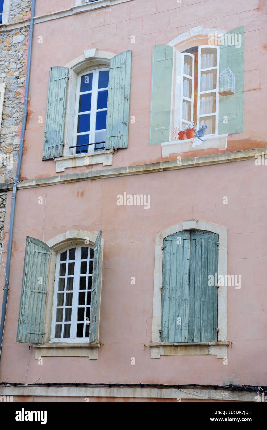 France Arles Provence French Detail of windows and shutters Stock Photo ...
