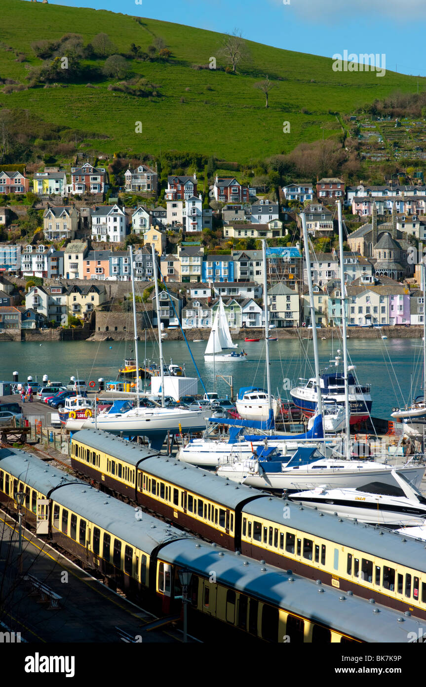 Train, Dartmouth harbour, Devon, England, United Kingdom, europe Stock ...