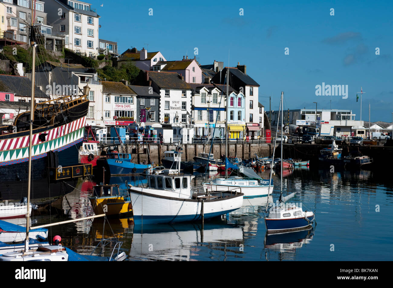 Brixham harbour, Devon, England, United Kingdom, Europe Stock Photo - Alamy