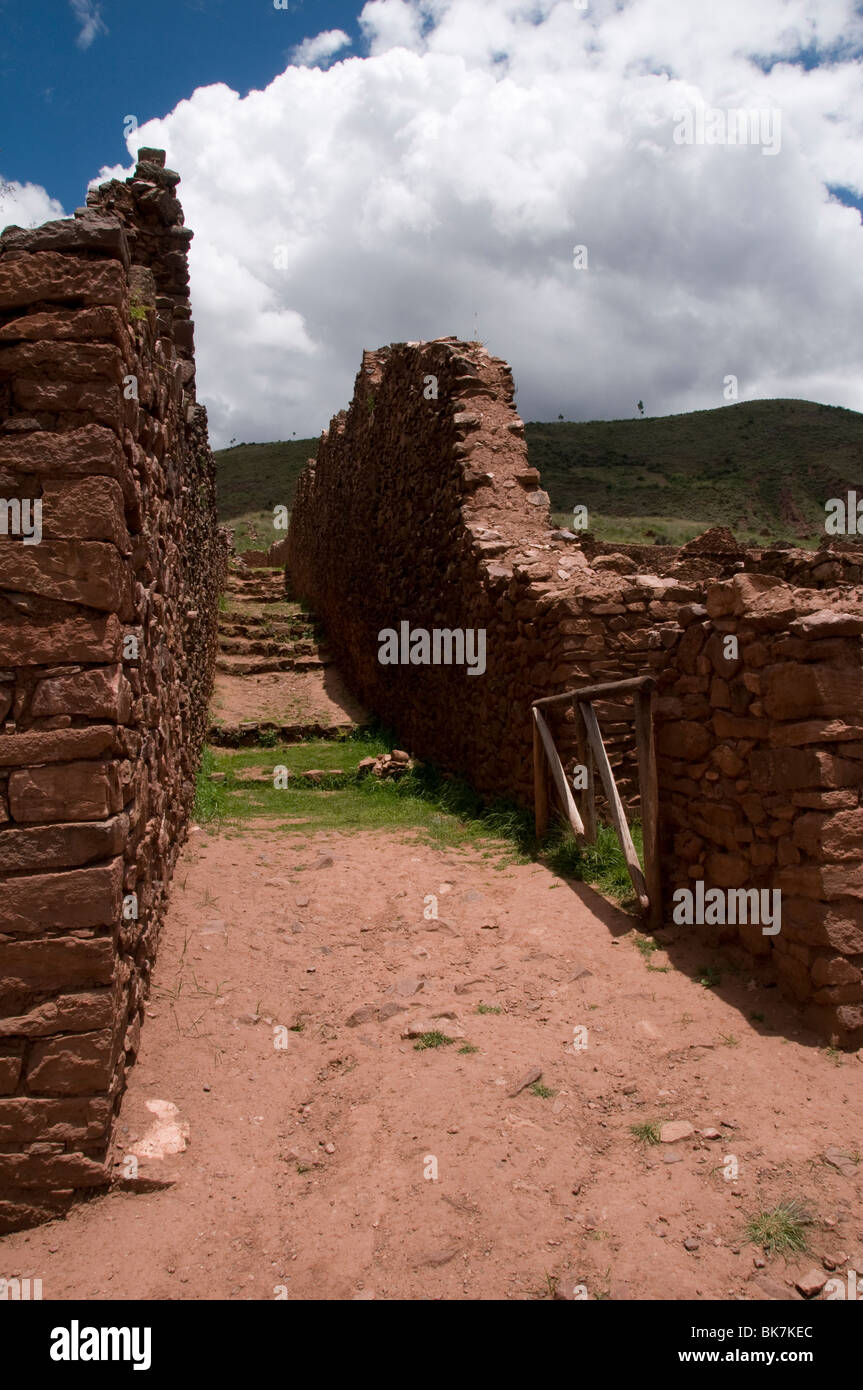 The Peruvian site of Pikillacta which is an enormous set of ruins ...