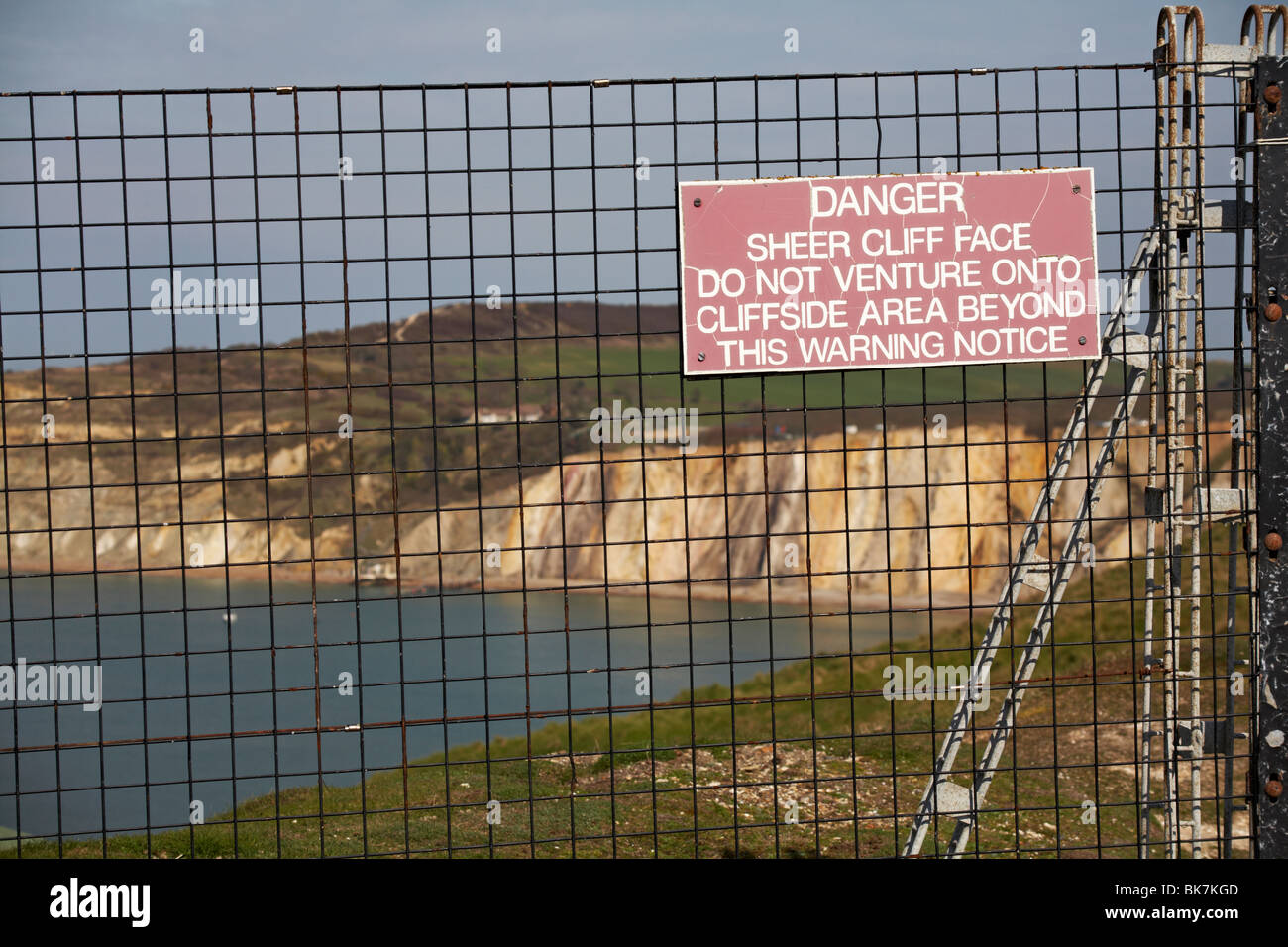 Danger Warning Sign Coastal Erosion Stock Photos & Danger Warning Sign ...