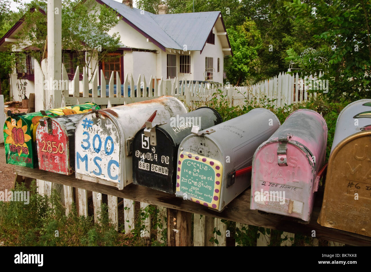 Colourful mailboxes in Madrid, New Mexico, United States of America ...