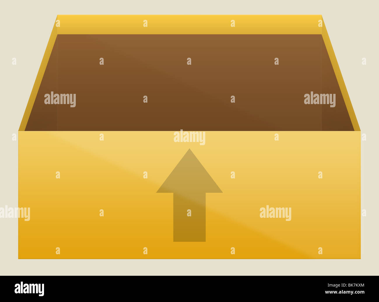 Open carton box isolated on cream background Stock Photo - Alamy