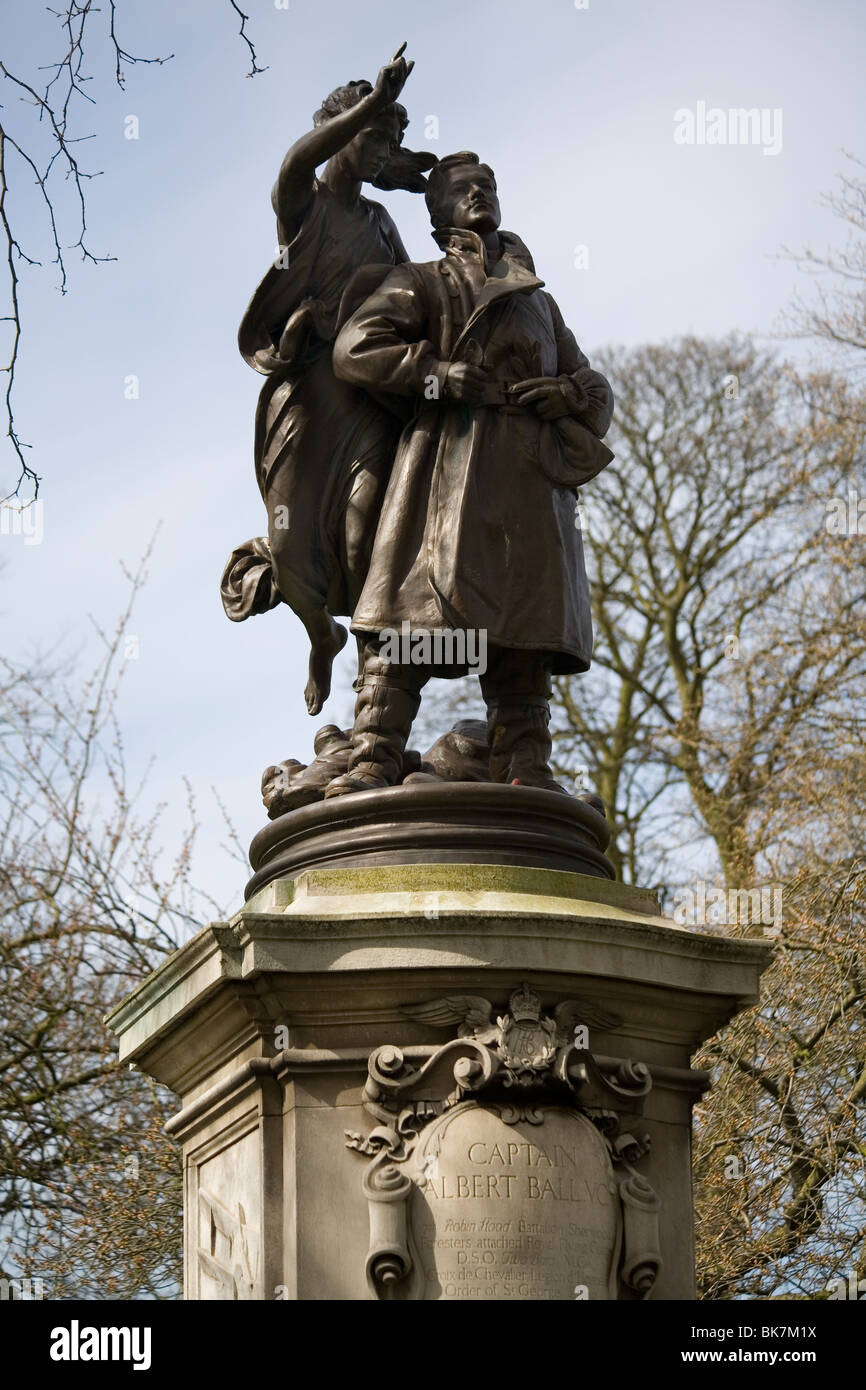 England Nottingham Albert Ball VC statue Stock Photo - Alamy