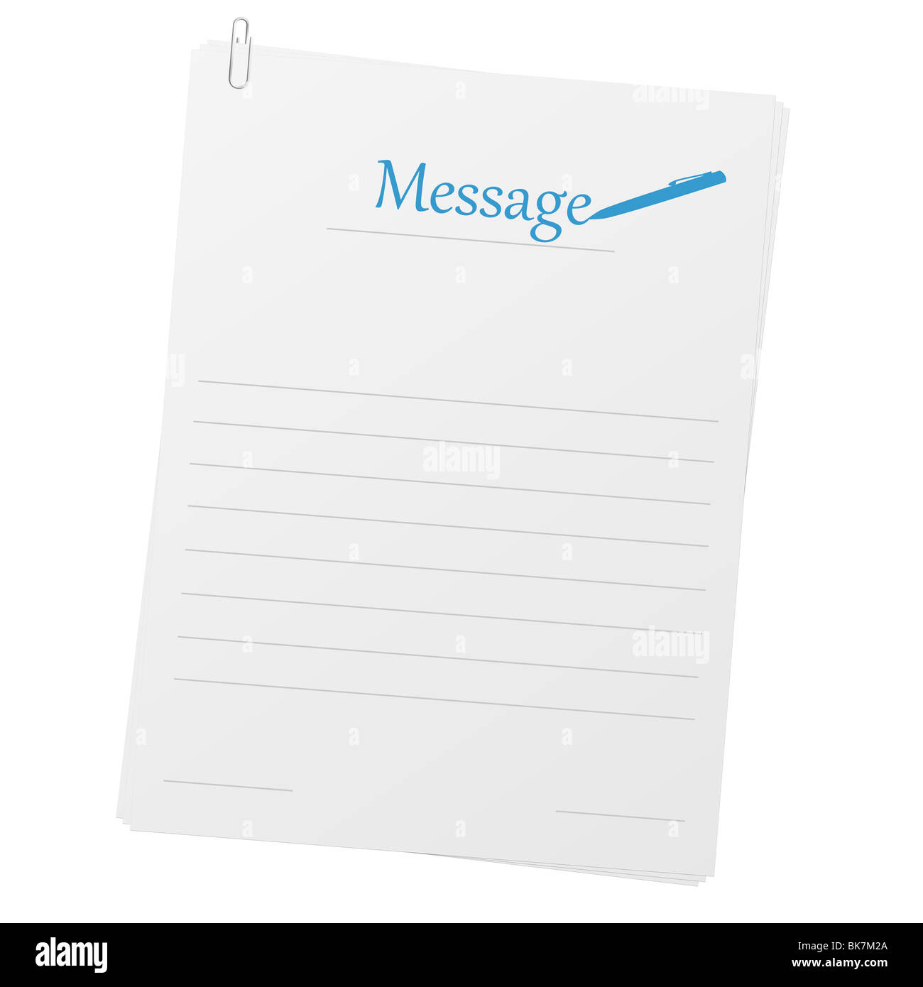 Clipped papers with message layout Stock Photo - Alamy