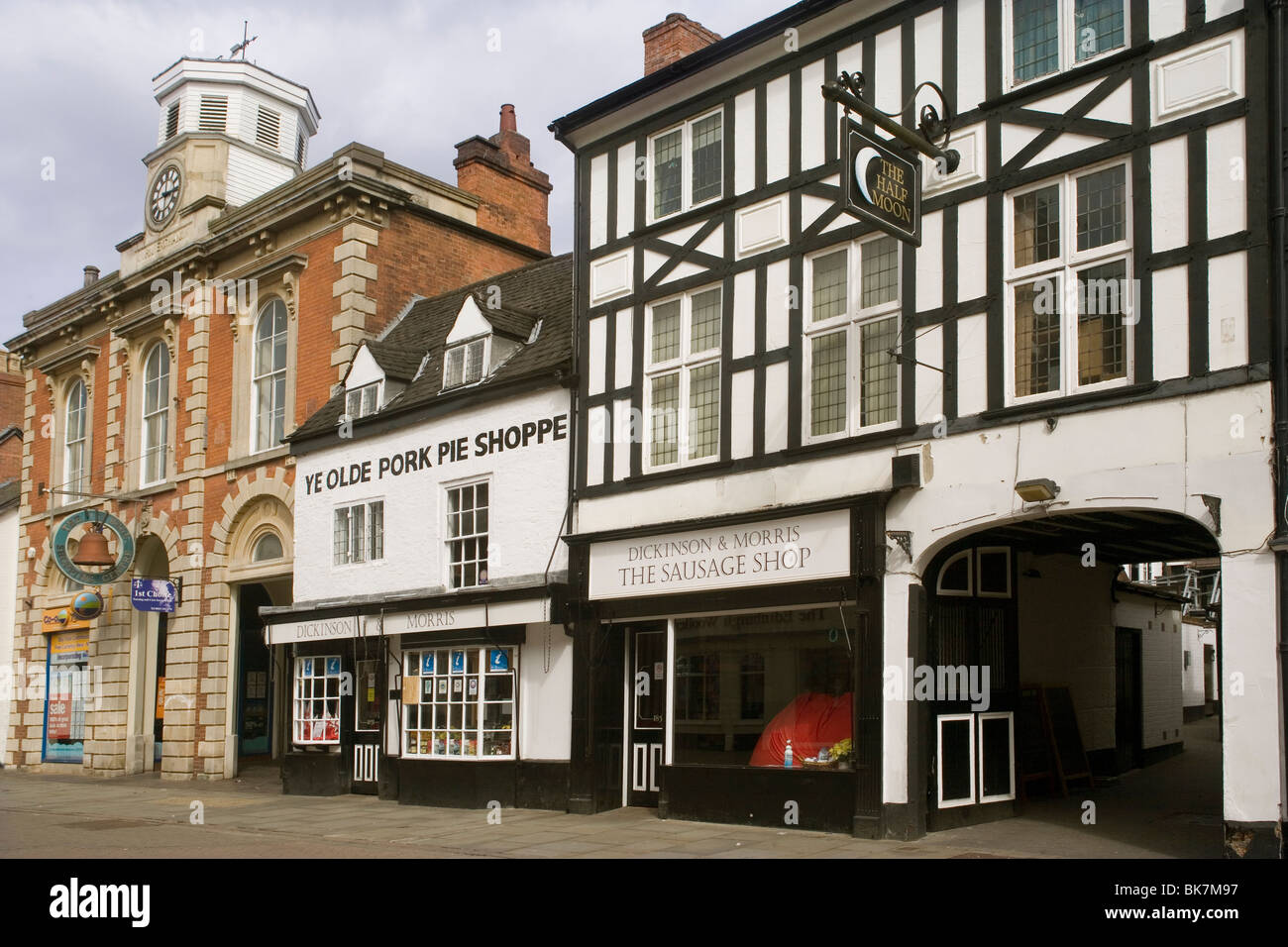 England Leicestershire Melton Mowbray Pork Pie shop & main street Stock ...