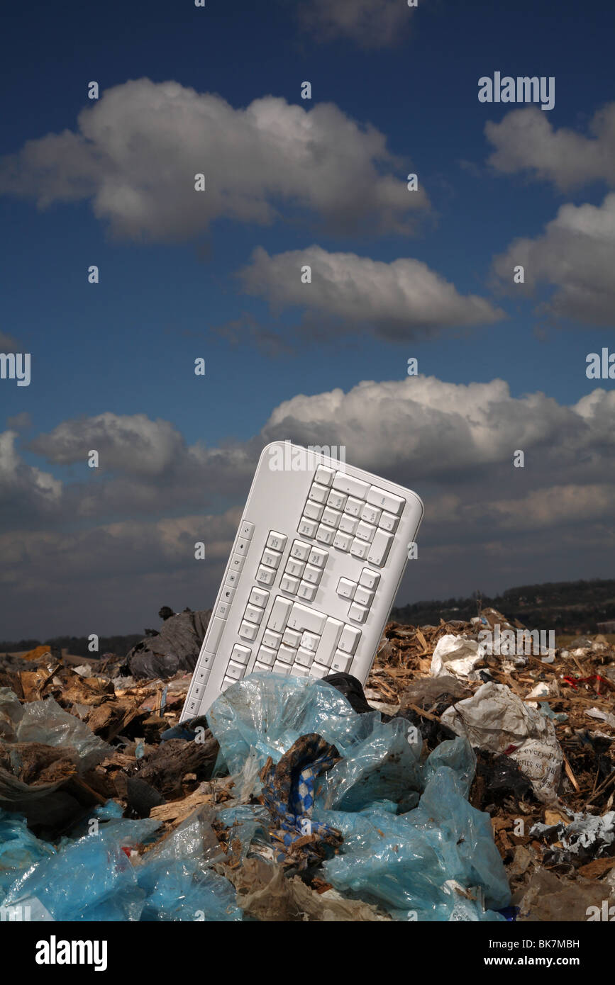 computer keyboard at British landfill site Stock Photo - Alamy