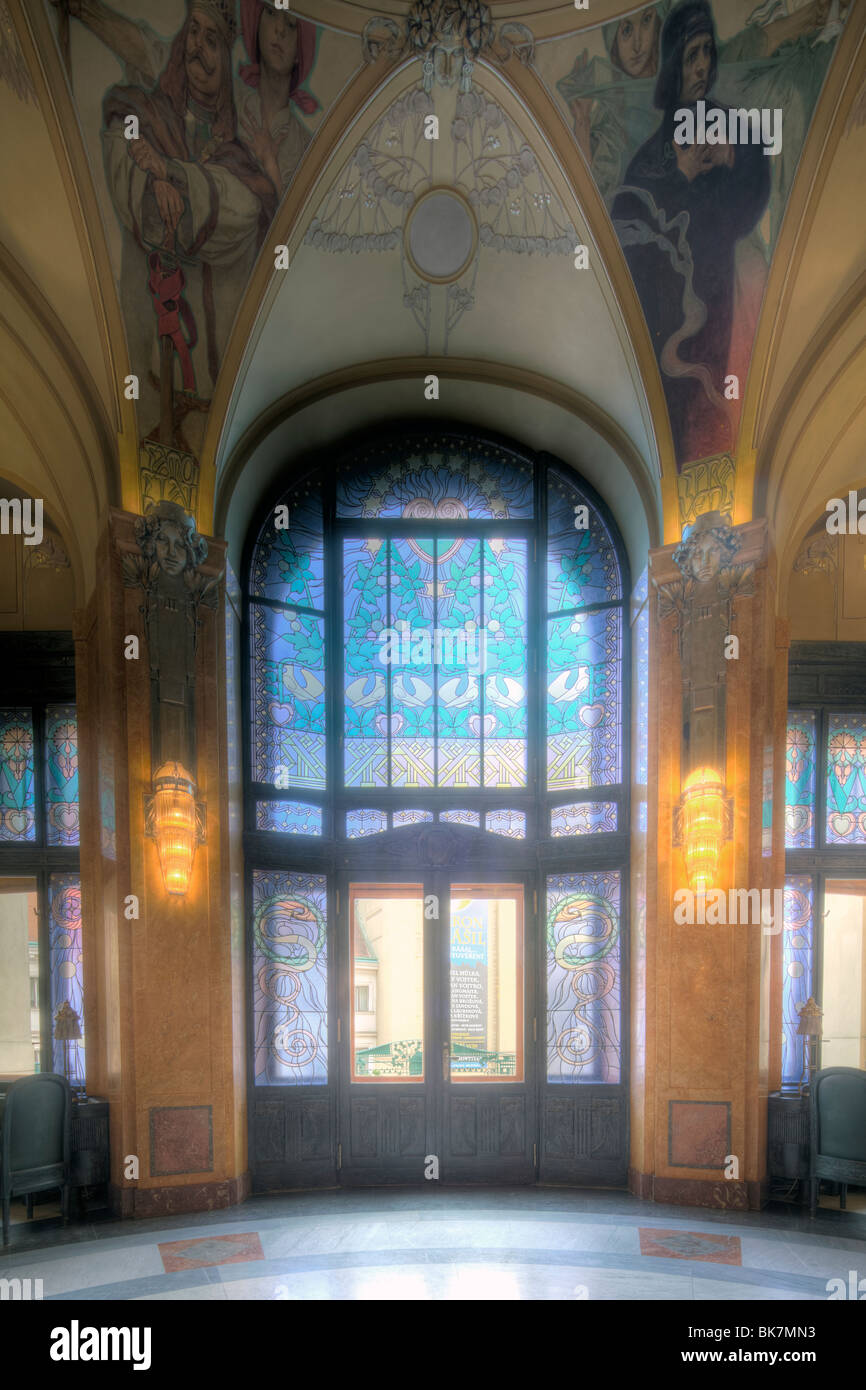 Mayor Hall, Municipal House, Obecní dům, Prague, Czech Republic Stock ...