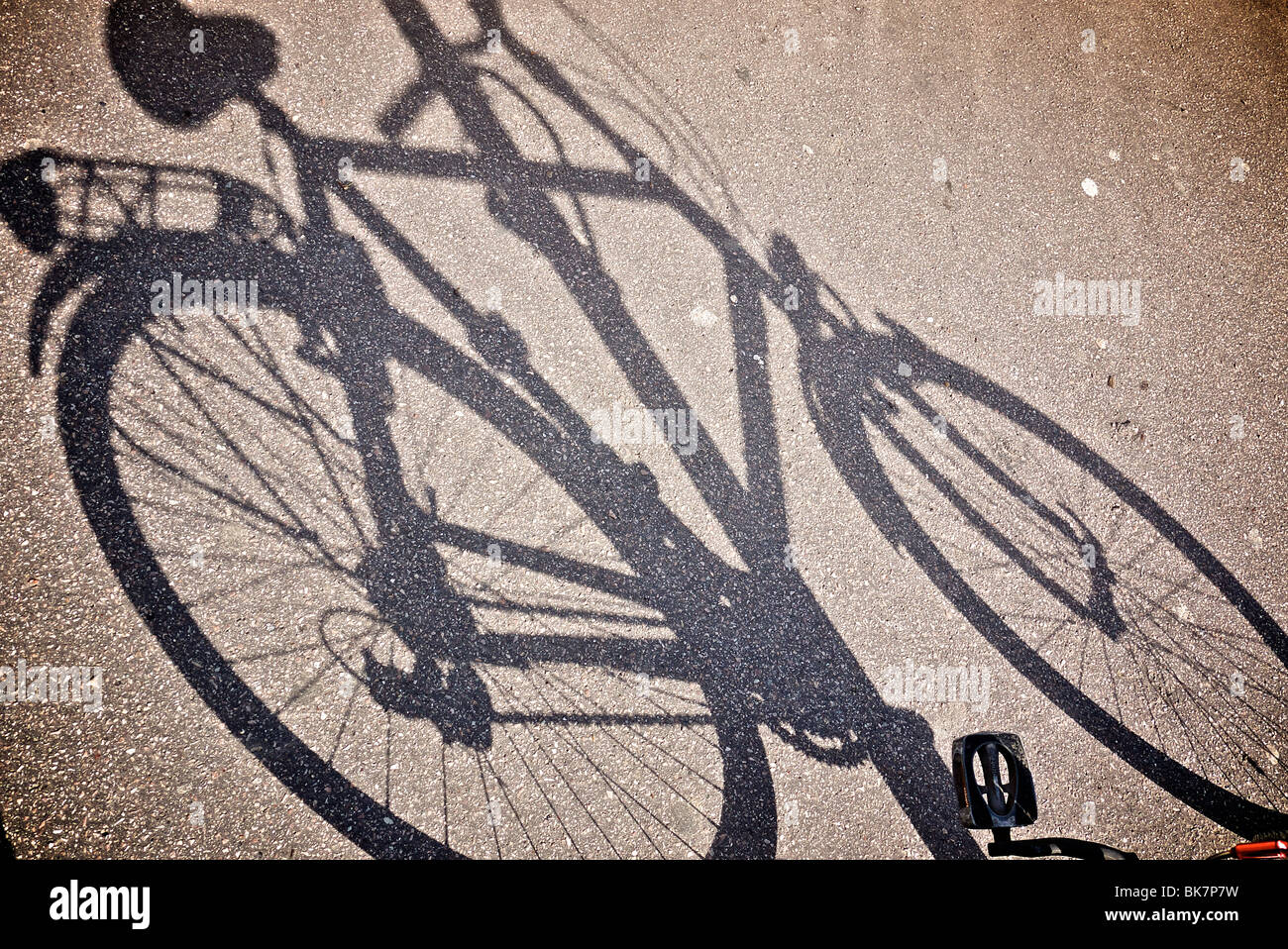 Bike Shadow on Pavement Stock Photo - Alamy