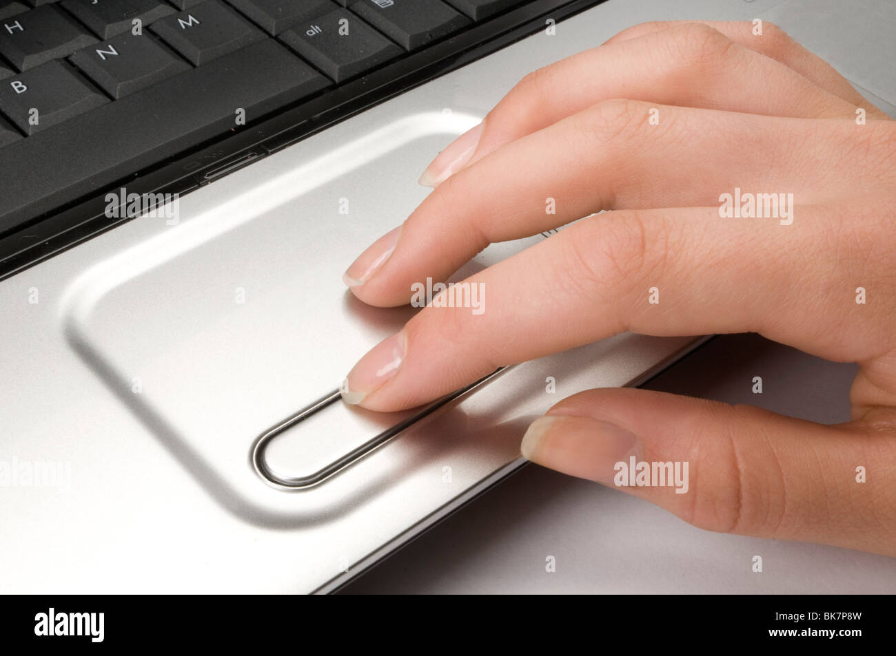 Hands using touchpad mouse laptop hi-res stock photography and images ...