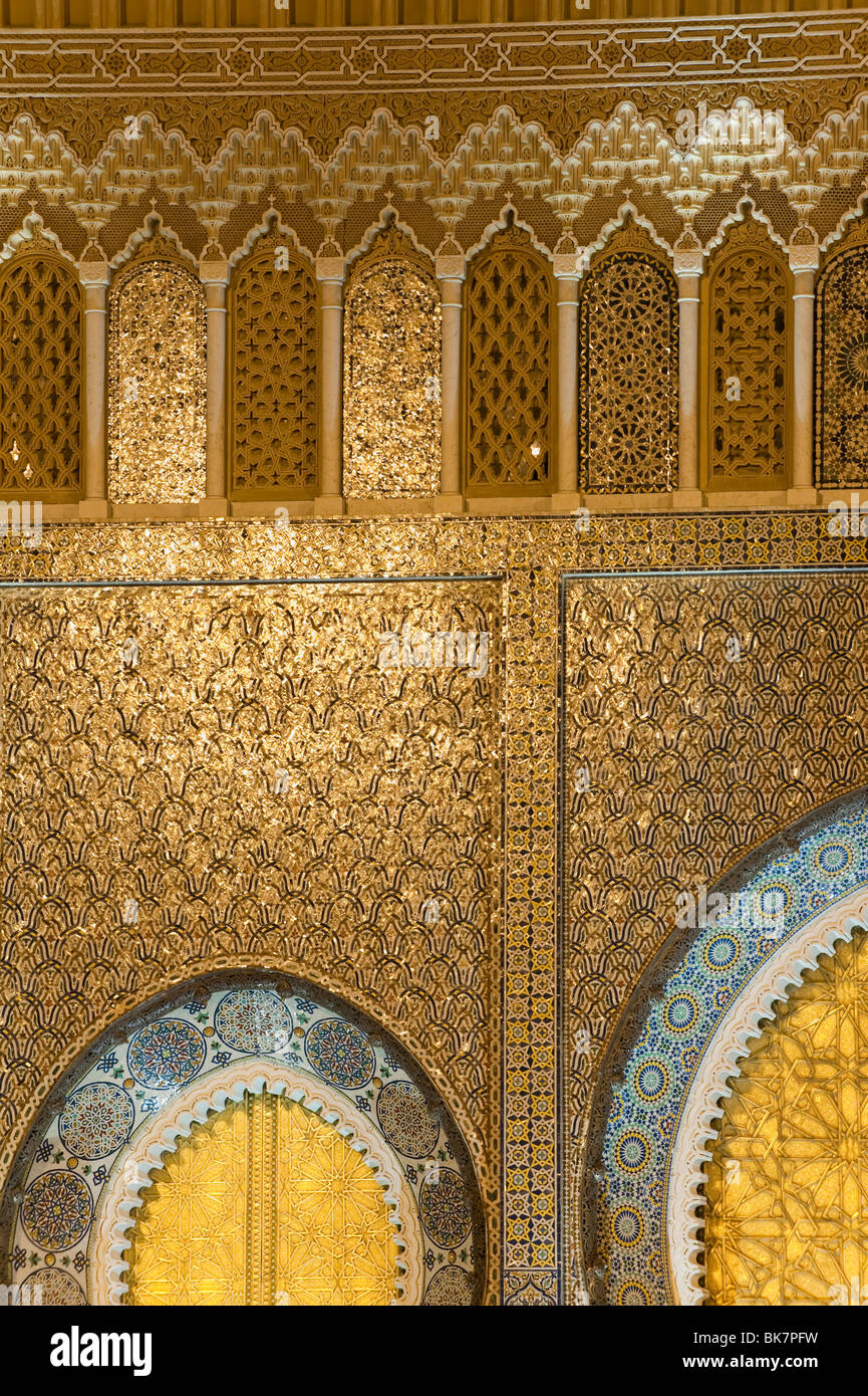 Ornate bronze doorway, Royal Palace, Fez el-Jedid, Fez, Morocco Stock ...