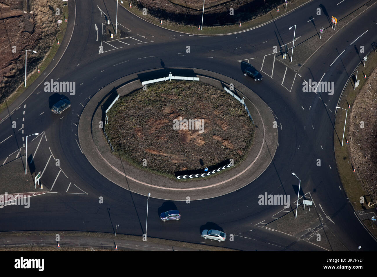 An aerial image of a traffic Island Stock Photo - Alamy