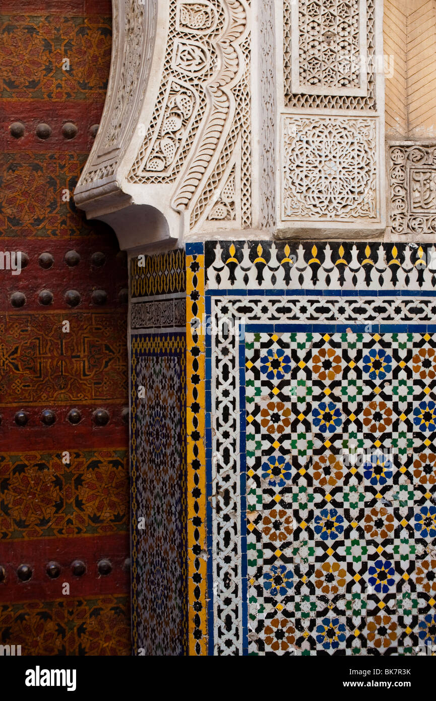 Zaouia Moulay Idriss islamic shrine, Fes el Bali, Fez, Morocco Stock ...