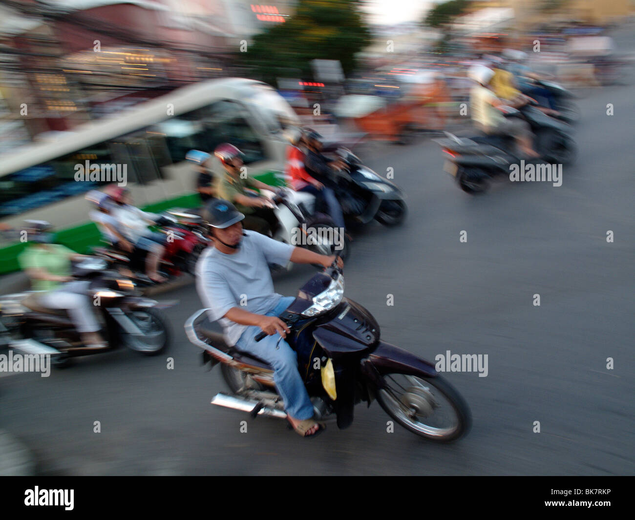 Motorcycle traffic in SAigon or Ho Chi Minh City in Vietnam Stock Photo ...