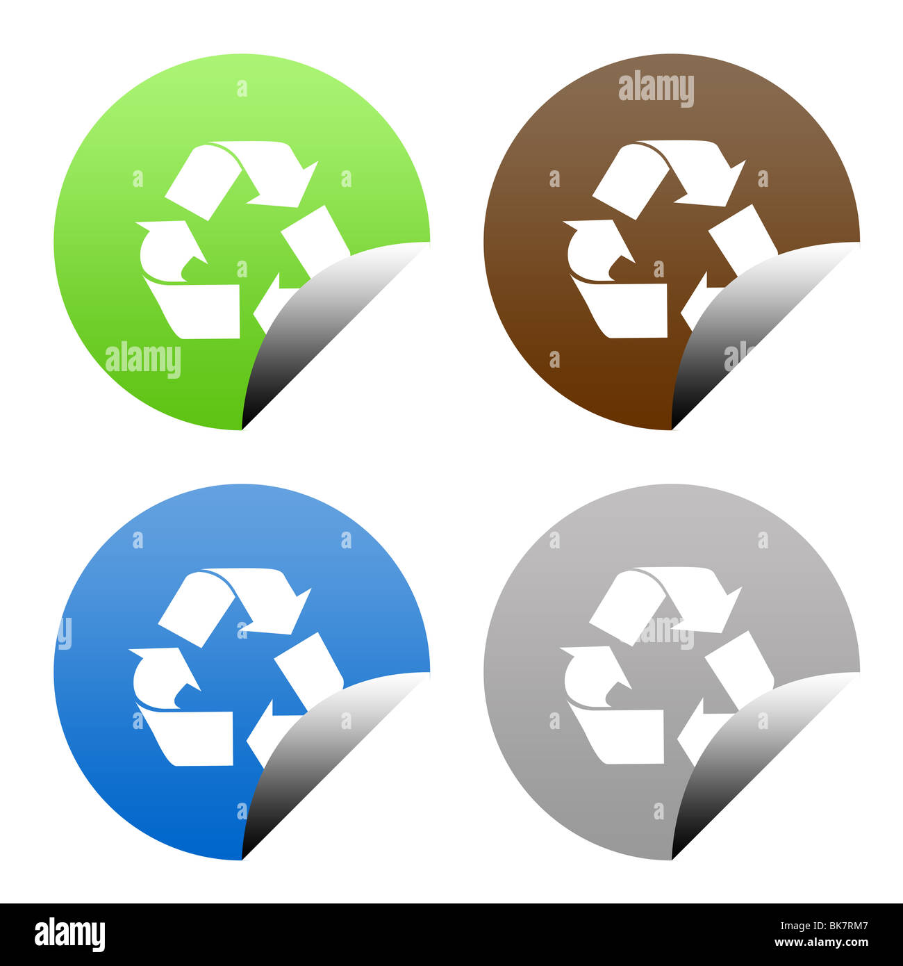 Set of buttons in eco recycling colors, isolated on white background ...
