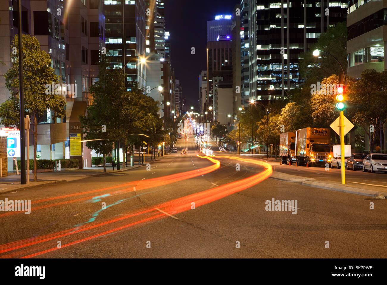St George's Terrace at night. Perth, Western Australia Stock Photo - Alamy