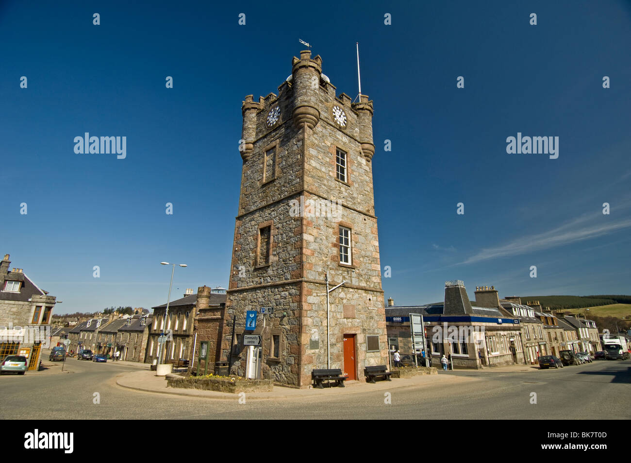 The Old Clock Tower in Dufftown Square Morayshire SCO 6139 Stock Photo ...