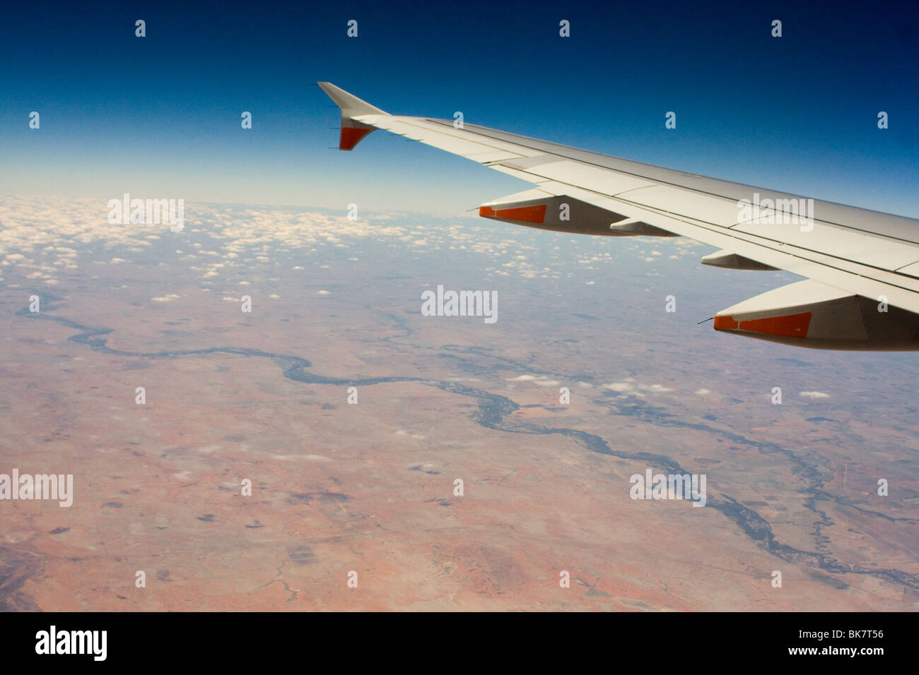Jet Airways plane wing over Australian outback Stock Photo - Alamy