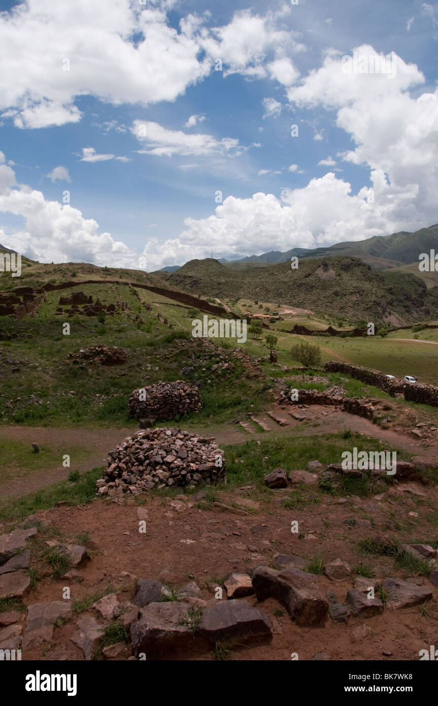 The Peruvian site of Pikillacta which is an enormous set of ruins ...
