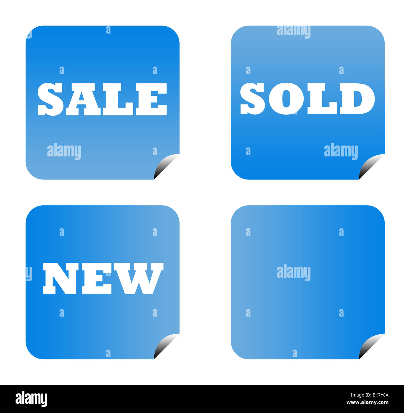 Blue gradient sale buttons with copy space isolated on white background ...