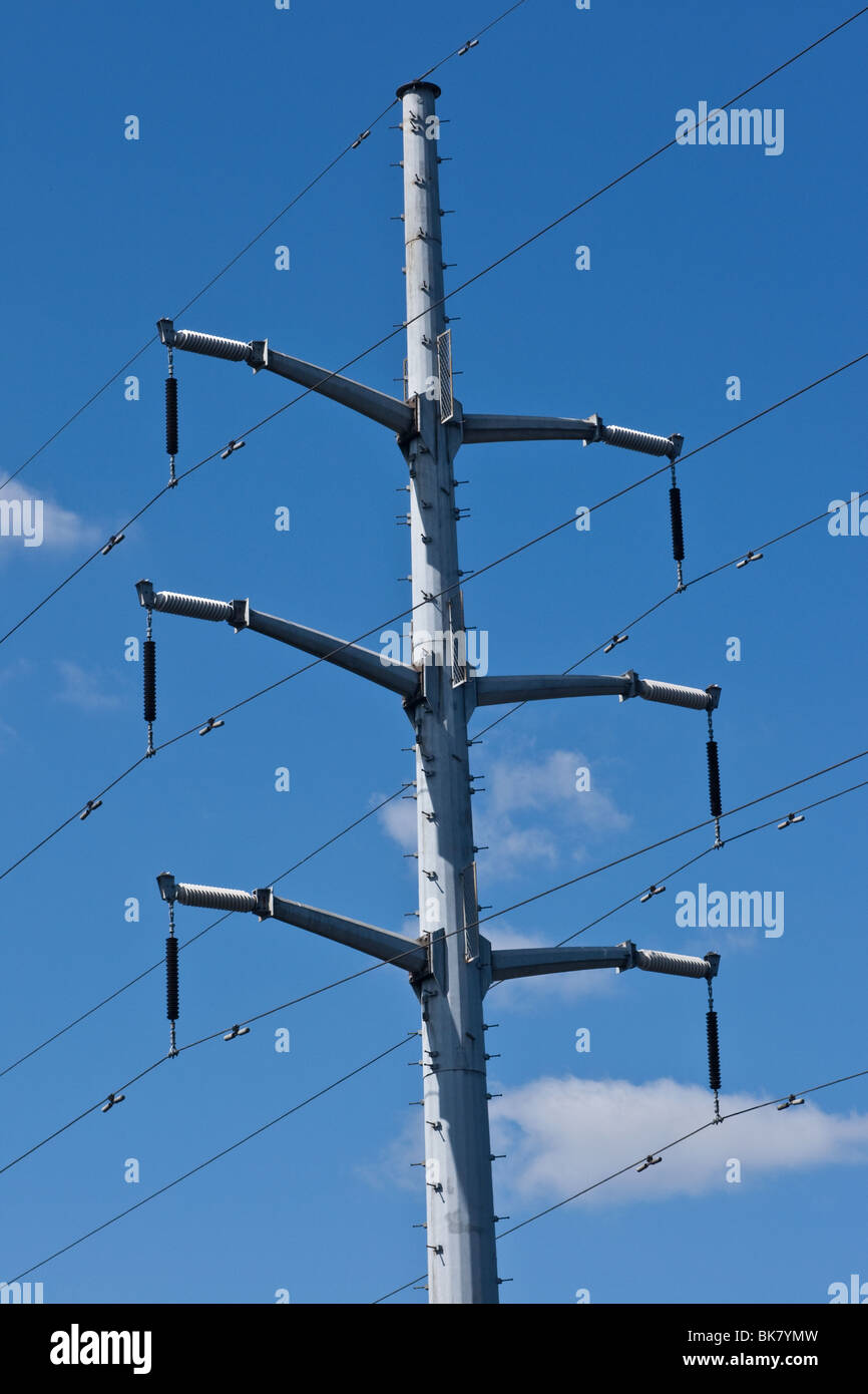 Modern electricity pylon, Cambridge Science Park, Cambridge Stock Photo ...