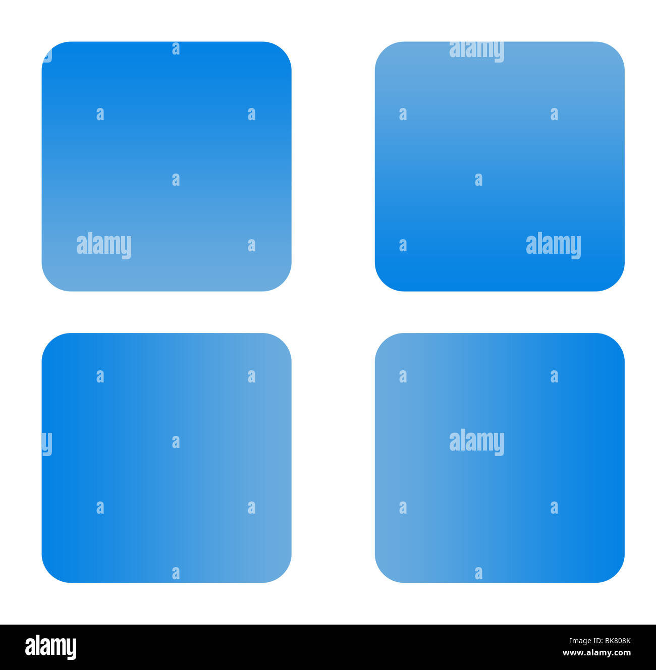 Blue gradient buttons with copy space isolated on white background ...