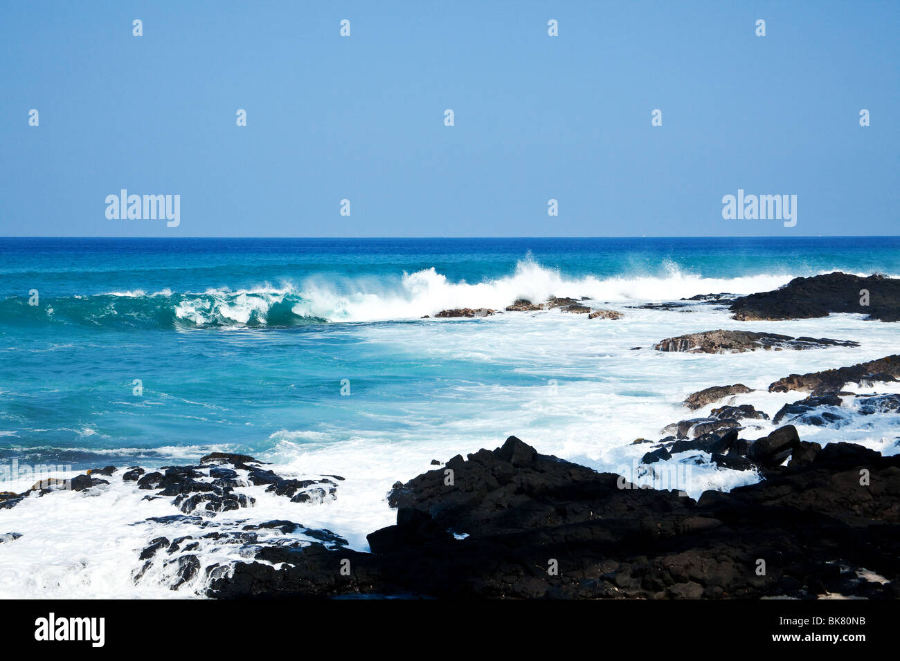 Coastal view on the Big Island of Hawaii with lava rocks Stock Photo ...