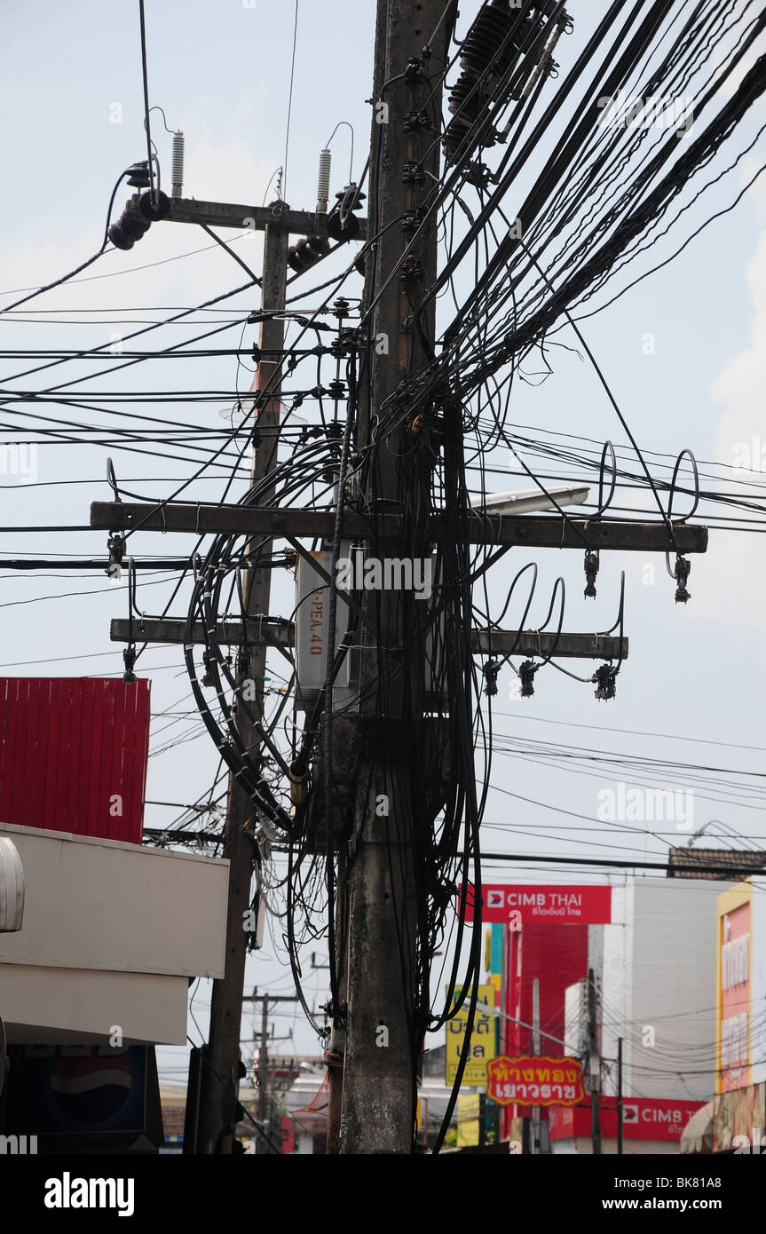 Electricity Cables Thailand Stock Photos & Electricity Cables Thailand ...