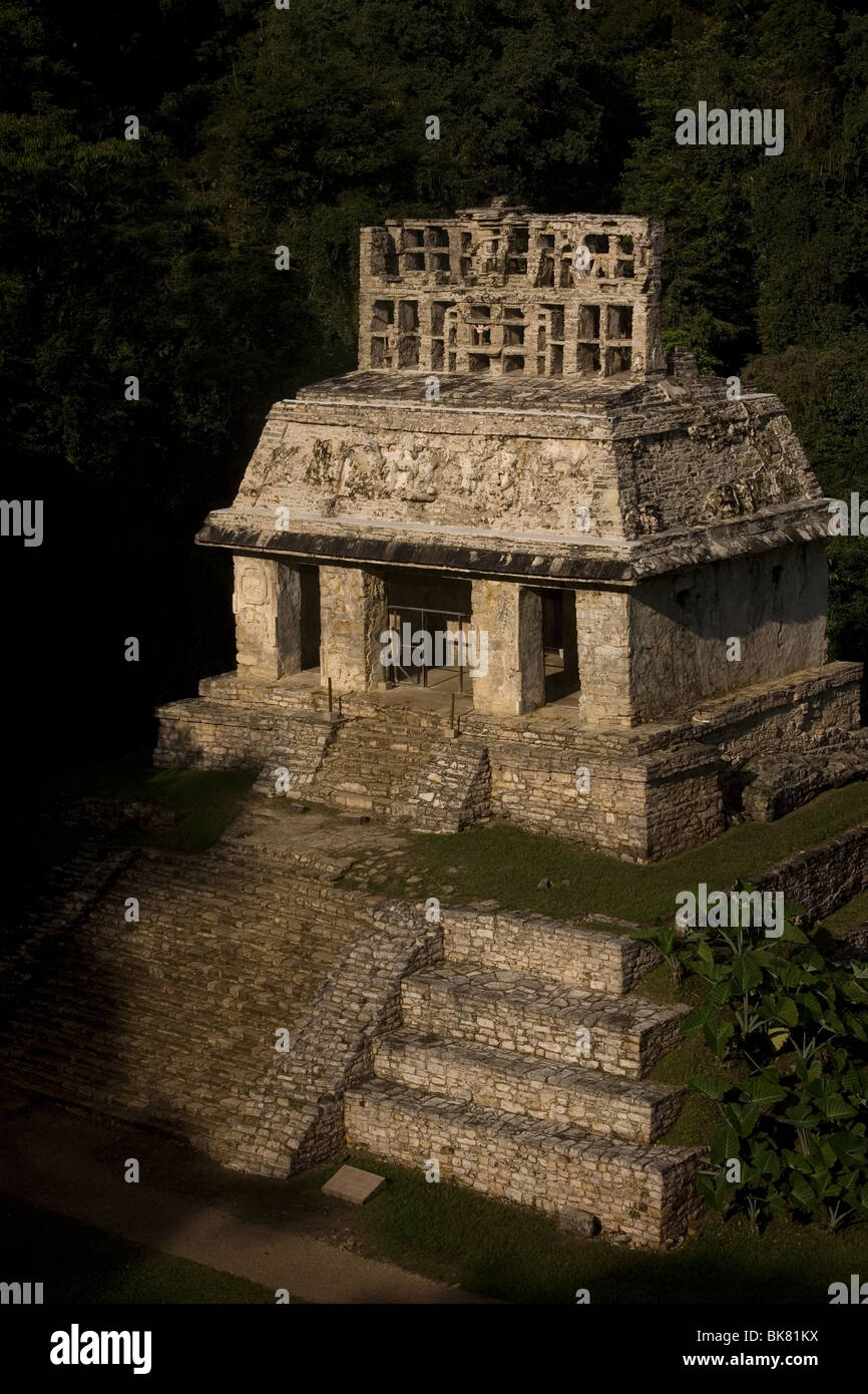 The Temple of the Sun in the ancient Mayan city of Palenque, Chiapas ...